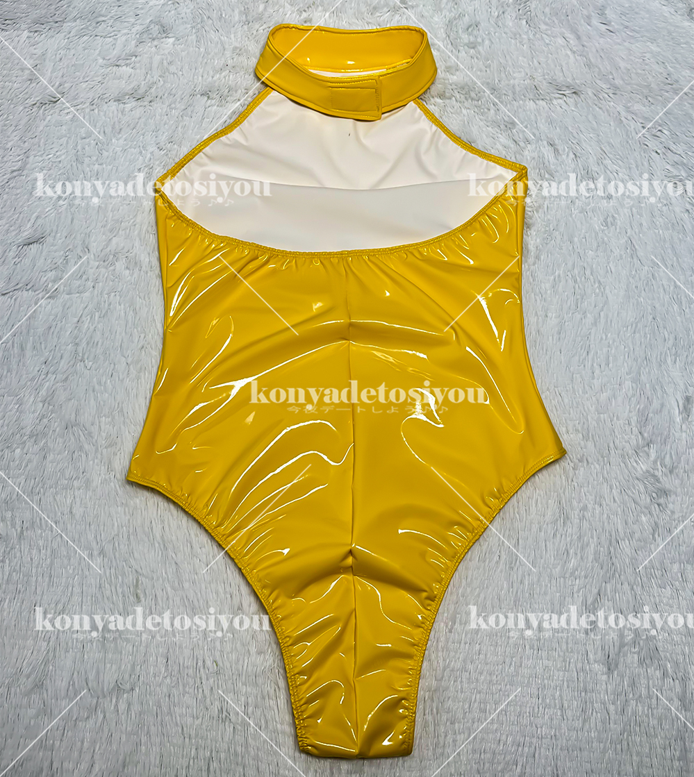 Yahoo!オークション - LJH23047黄 超光沢 バックシャン ハイレグ 水着...