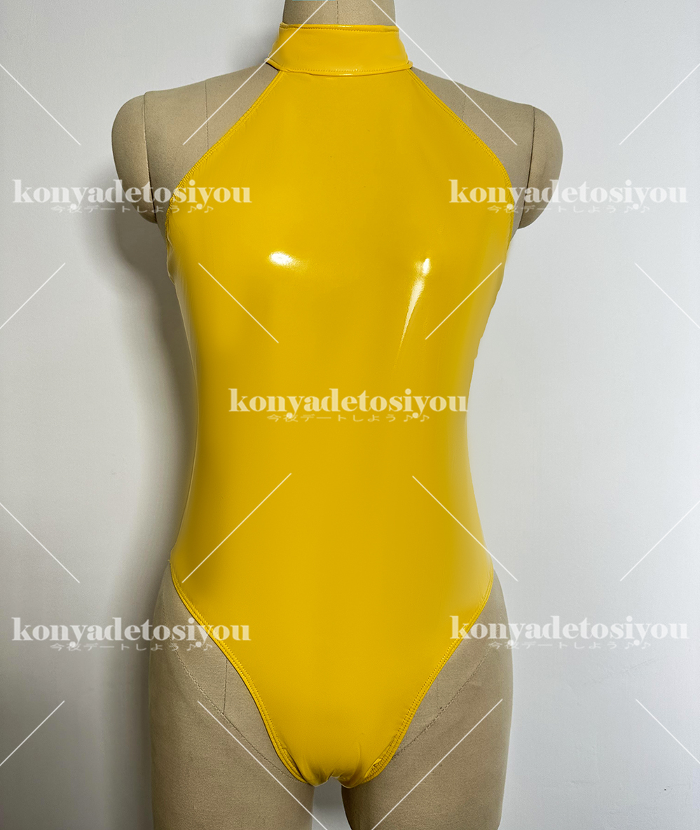 日本代購代標第一品牌【樂淘letao】－LJH23047黄 超光沢 バックシャン ハイレグ 水着風レオタード コスプレ RQレースクイーン キャンギャル 仮装 撮影会 イベント コスチューム