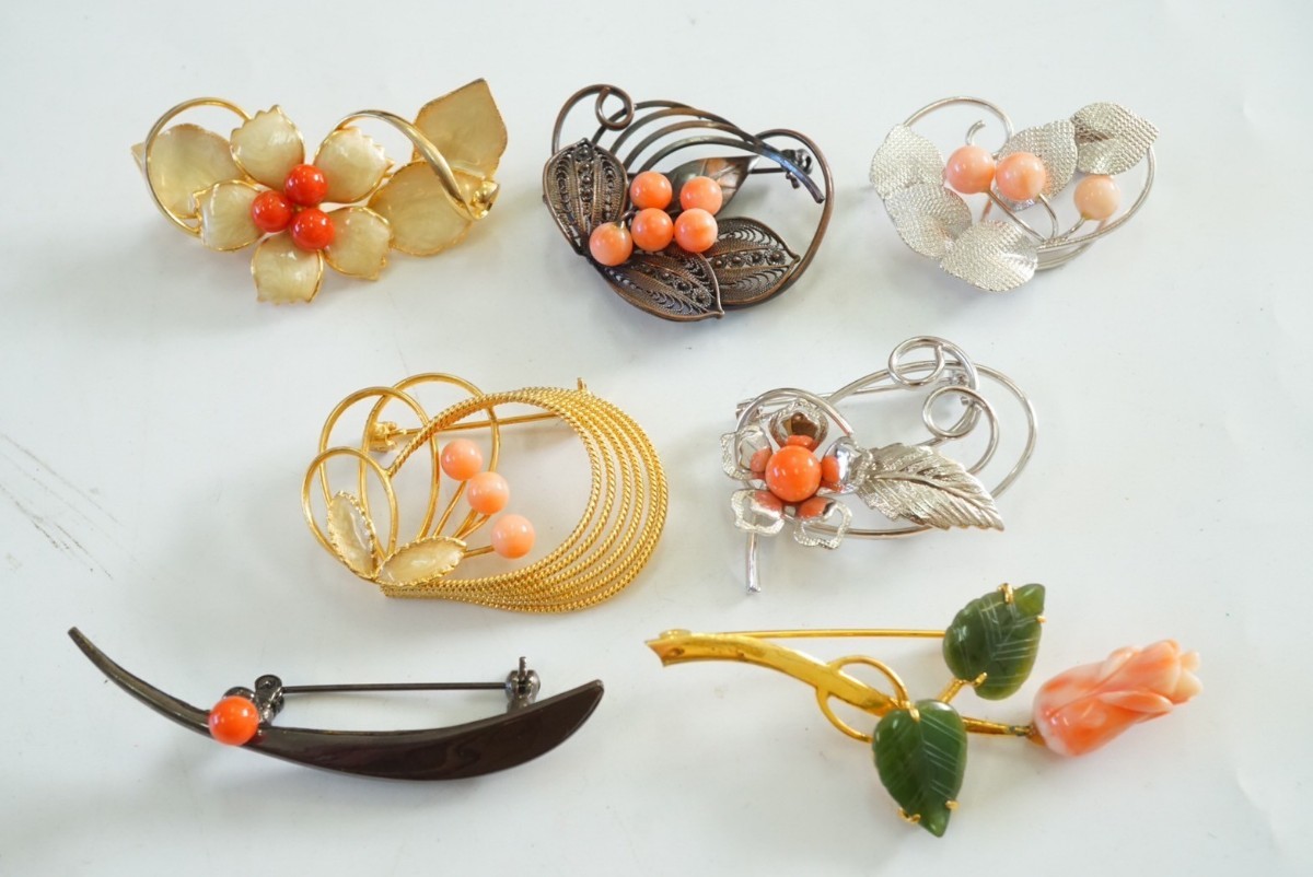 B48 本珊瑚 赤珊瑚 ブローチ ヴィンテージ アクセサリー 大量 セット まとめて おまとめ まとめ売り 天然さんご コーラル サンゴ 装飾品(コーラル、サンゴ)｜売買されたオークション情報 ...