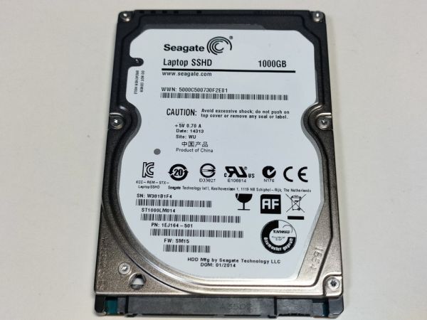 Yahoo!オークション - 【使用時間7793時間】Seagate 1TB(1000GB) SSHD ...