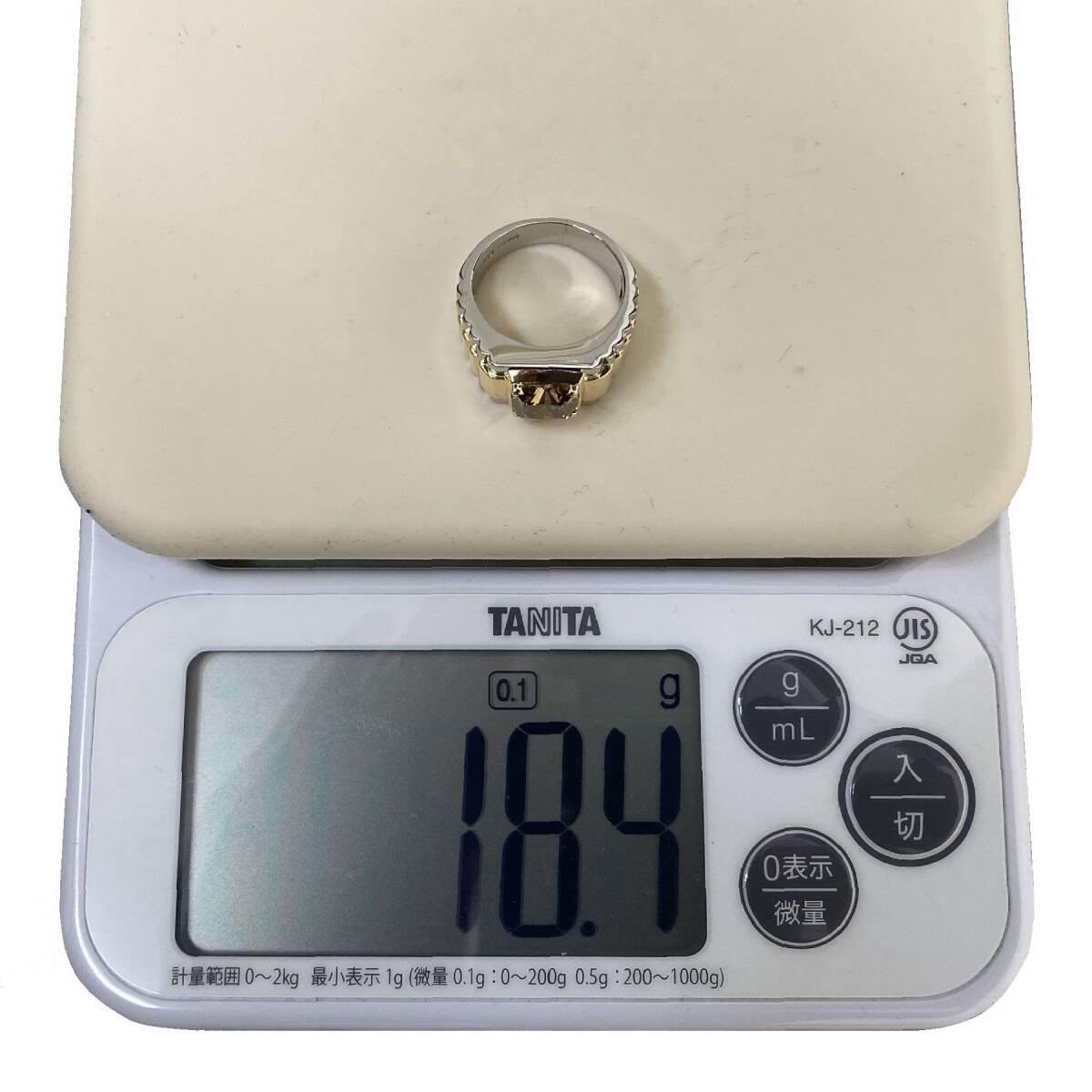 Yahoo!オークション - 鑑定済み K18 イエローゴールド Pt900 プラチナ...