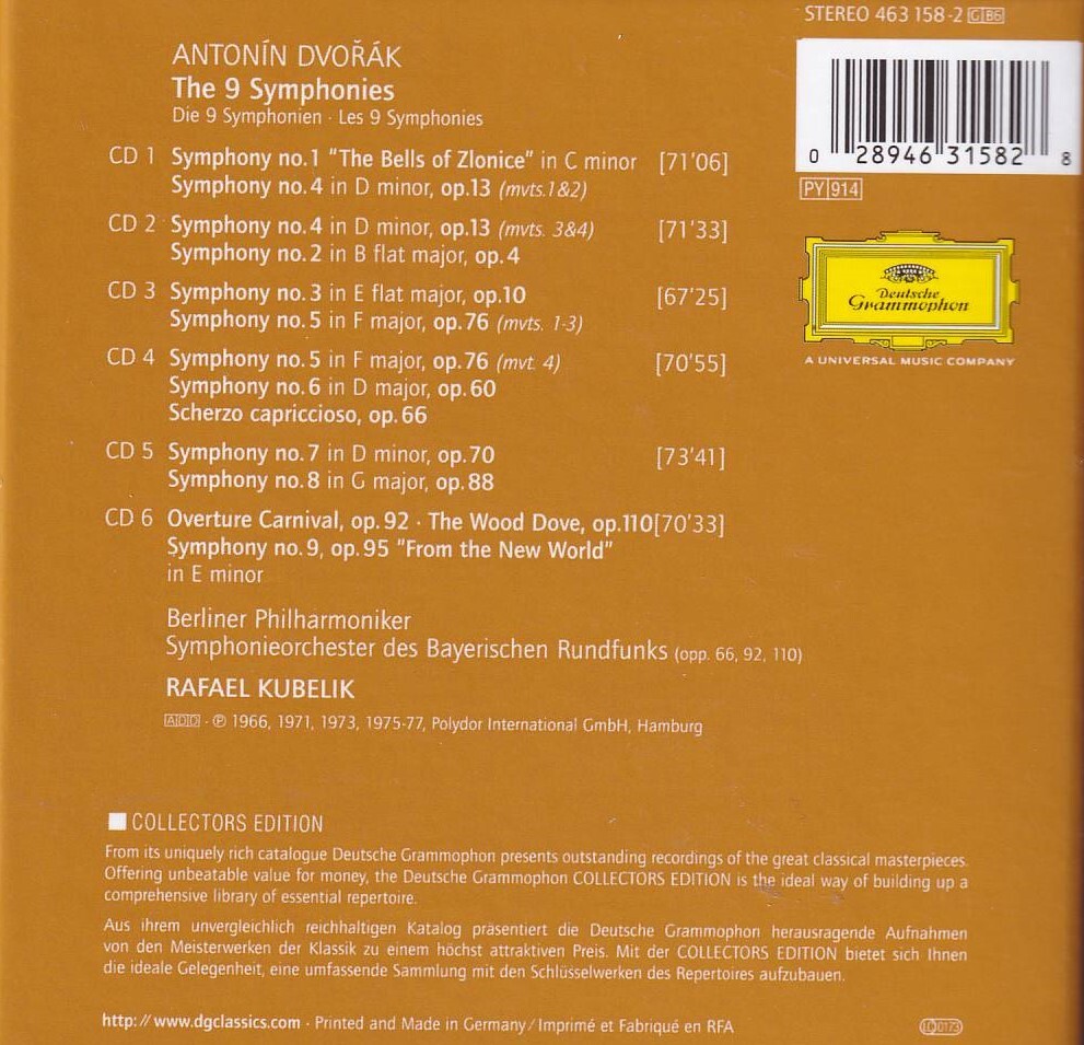 Yahoo!オークション - クーベリック/BPO ドヴォルザーク 交響曲全集 6C...