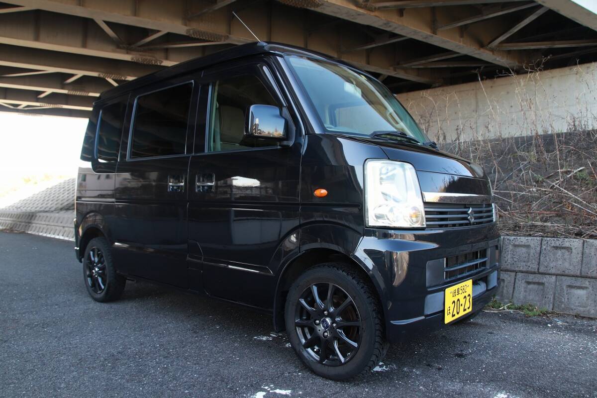スズキ エブリィワゴン JPターボ ハイルーフ DA64W 実働 両側スライドドア ETC ナビ 付き 2013年式 の黒 2WD 社外14インチ 岐阜 大垣(エブリイワゴン)｜売買された ...