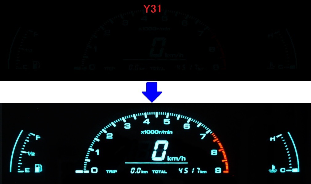 Yahoo!オークション - デジタルメーター 点灯不良 修理 Y31 Y32 シー...