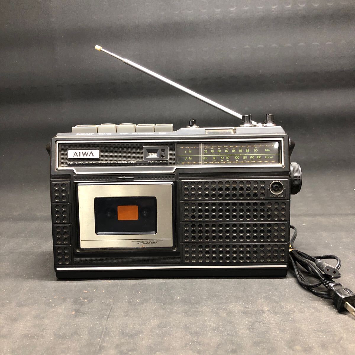 Yahoo!オークション - H551 AIWA アイワ 昭和レトロ FM/AM ラジカセ TP...