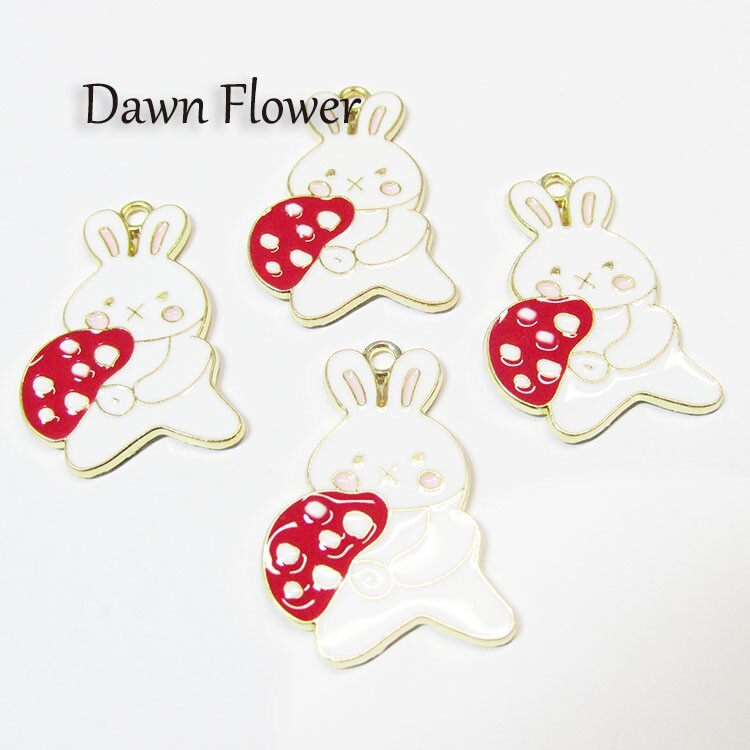 Yahoo!オークション - 【D-0662】5pcs キノコを持ったうさぎ 31×22mm ...