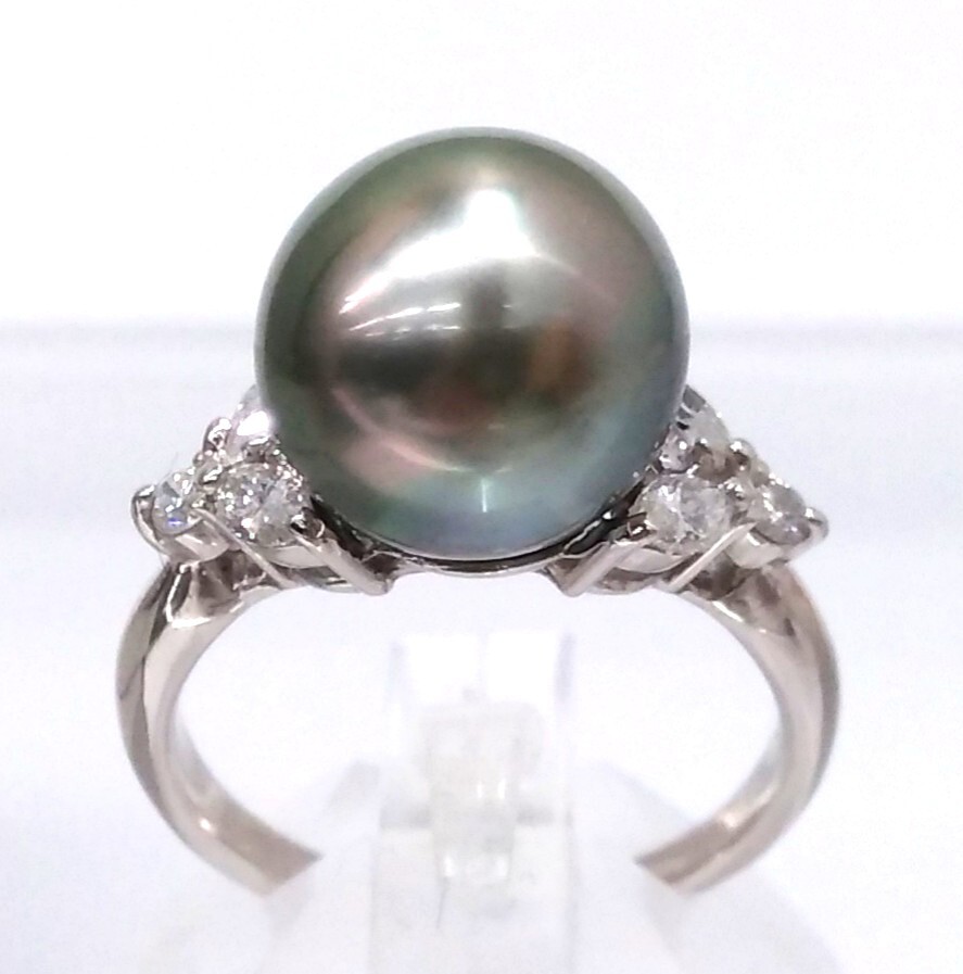 Yahoo!オークション - 【新品仕上げ済/ソーティング付】 Pt900 黒蝶真...