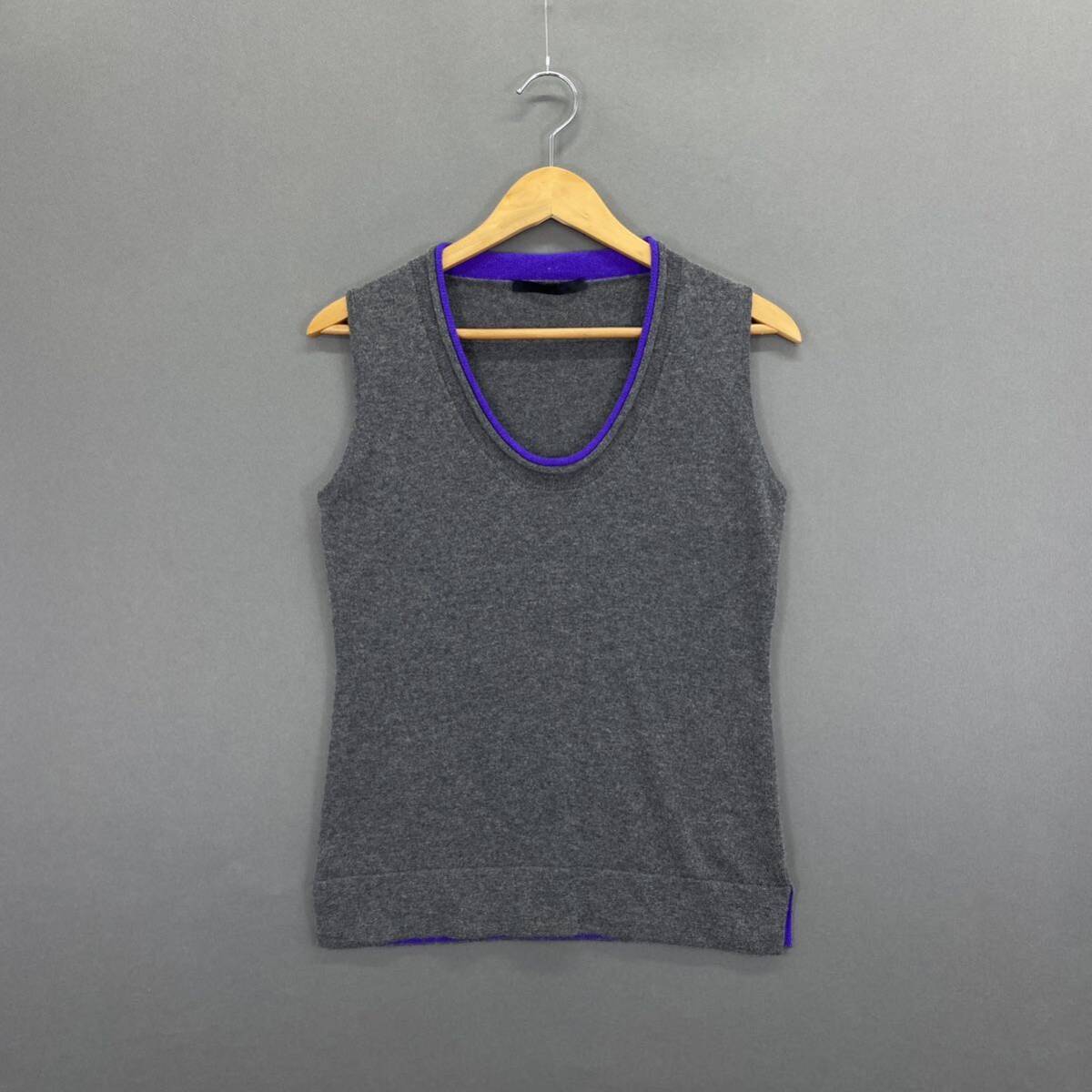 Yahoo!オークション - Kc25 サンフレール ノースリーブベスト ニットベ...