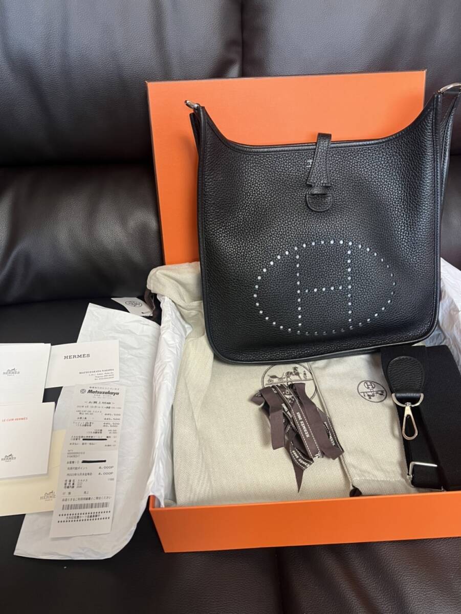 Yahoo!オークション - エルメス Herms ショルダーバッグ エブリン トロ...