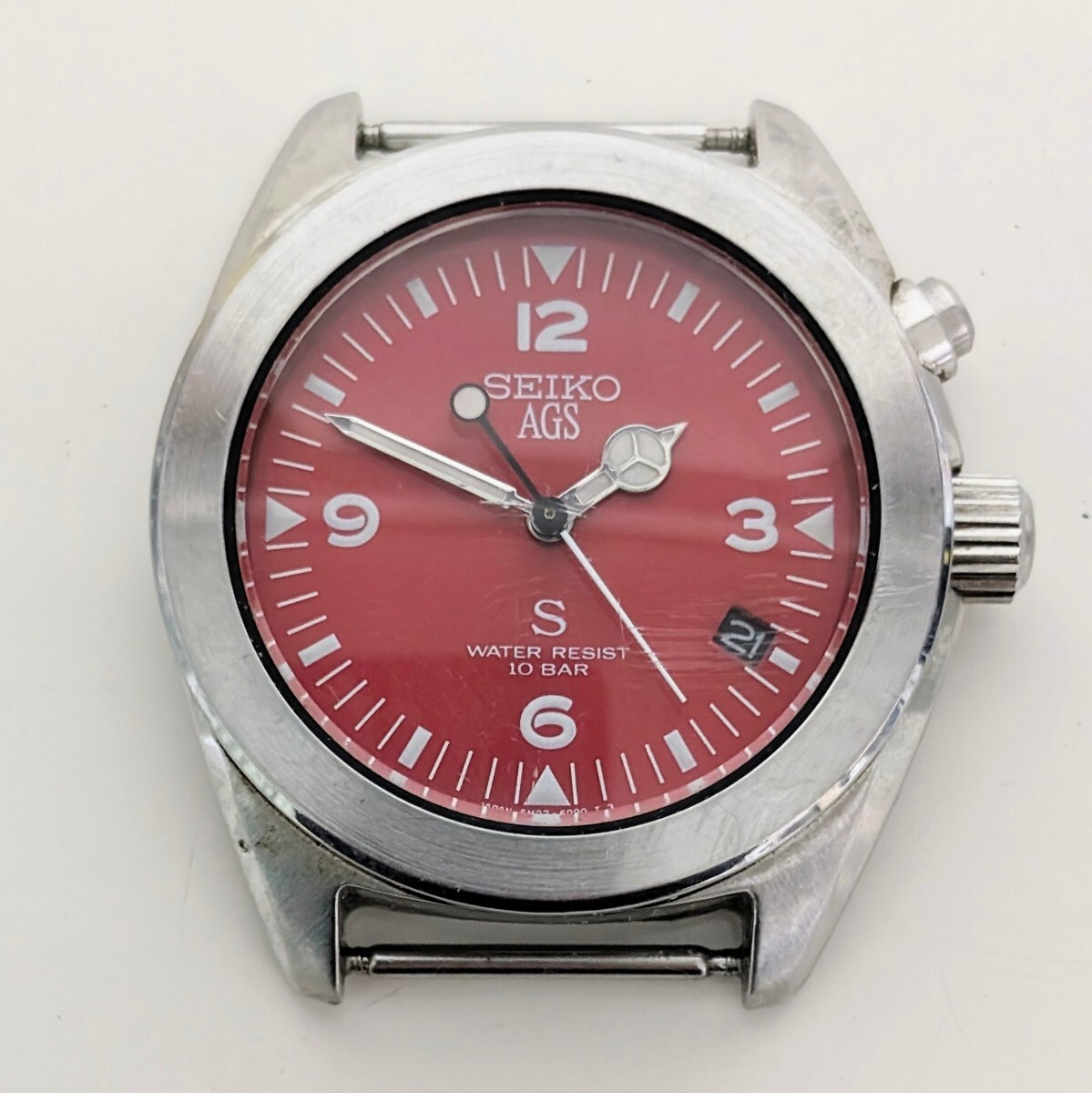 Yahoo!オークション - SEIKO SUS デイト 5M22-6C30 AGS セイコー サス ...