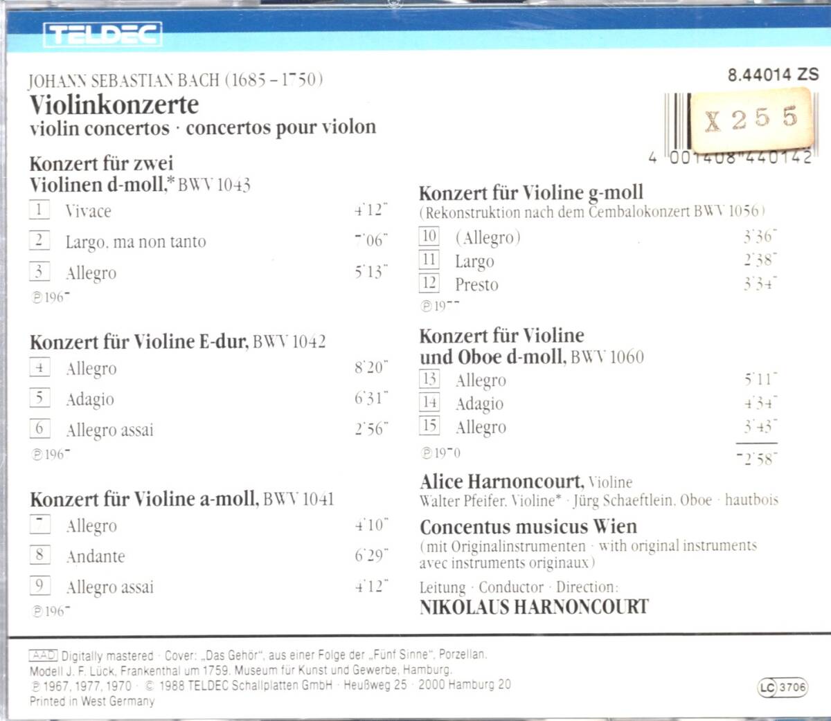 Yahoo!オークション - a136 J.S.バッハ ヴァイオリン協奏曲集 ／アーノ...
