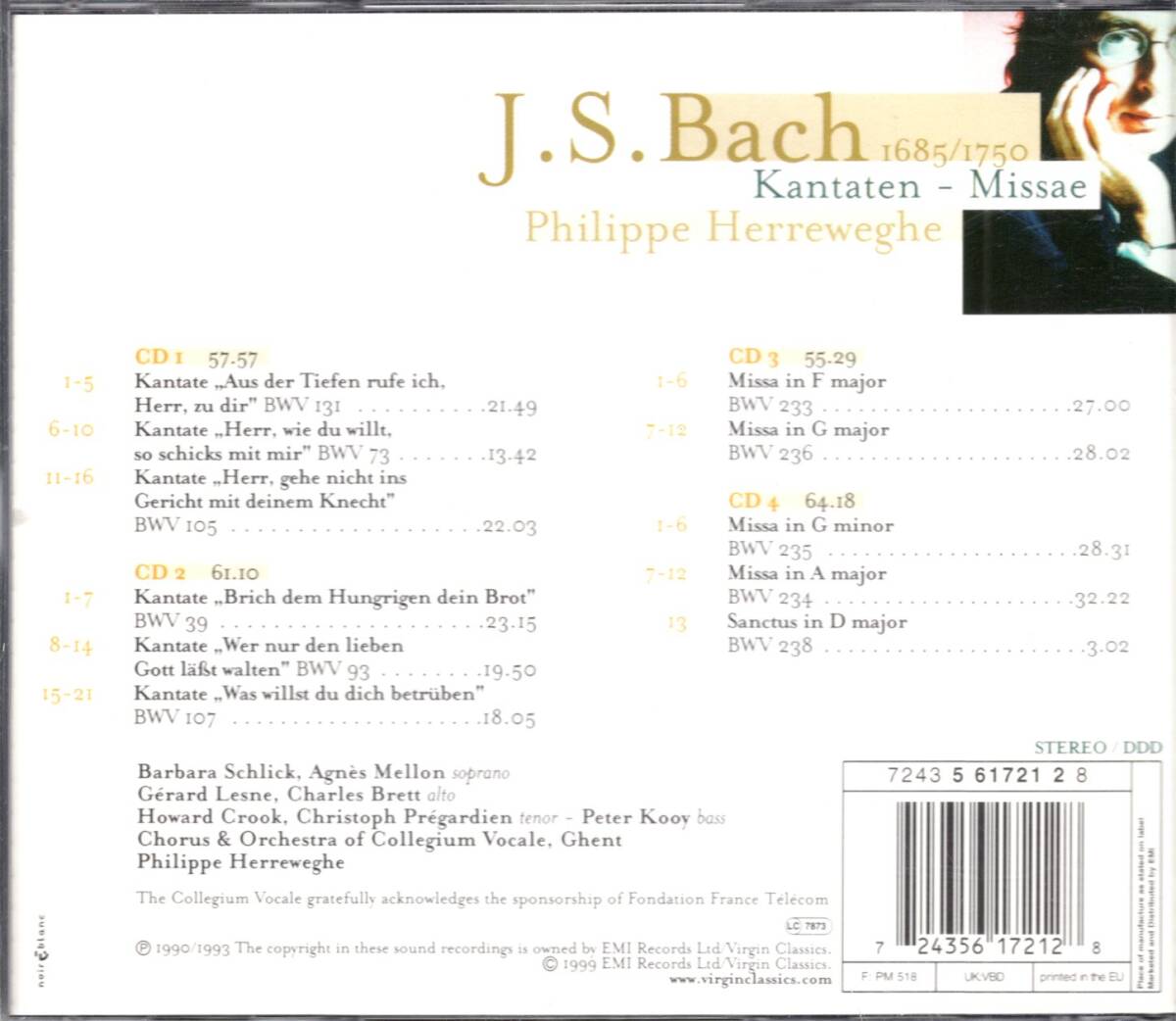 Yahoo!オークション - J.S.バッハ KANTATEN /MISSAE /HERREWEGHE(3CD)