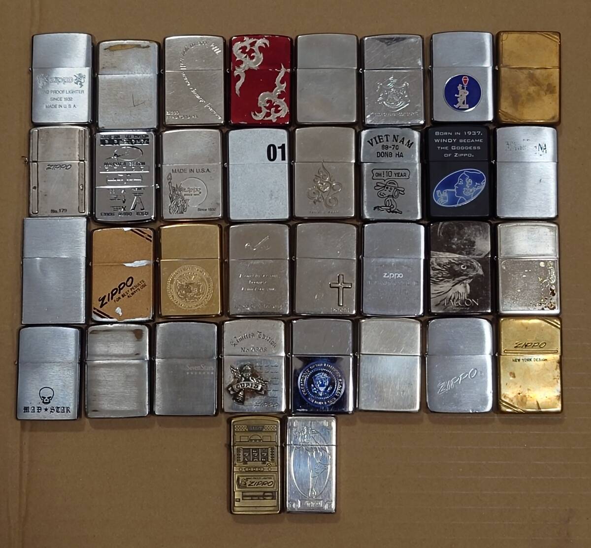 Yahoo!オークション - #4265 ZIPPO ジッポ 34点 大量おまとめ ライター...