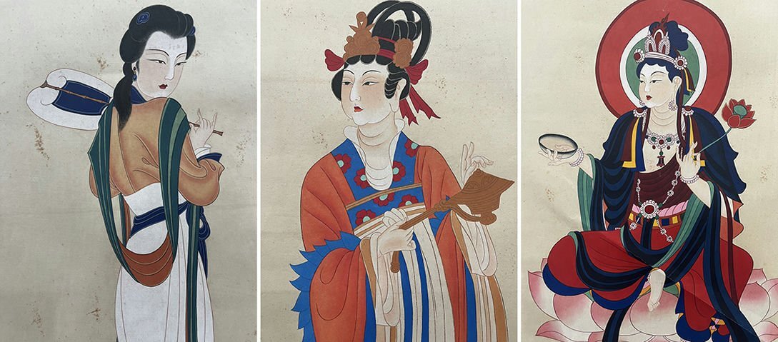 観心 時代旧蔵 C166中国書画 張大千 人物図鏡片10枚組共箱 水墨中国画巻物 書画 巻き物 肉筆保証品(掛軸)｜売買されたオークション情報、yahooの商品情報をアーカイブ公開 ...