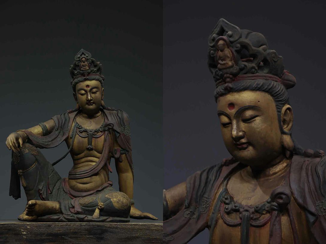 Yahoo!オークション - 観心・時代旧蔵 C728明時代 楠木木彫自在観音像...