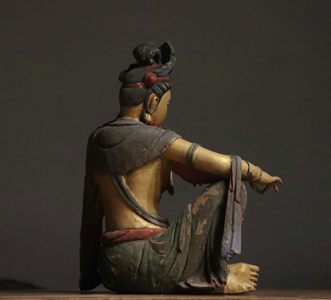 Yahoo!オークション - 観心・時代旧蔵 C503明時代 楠木彫自在観音造像...