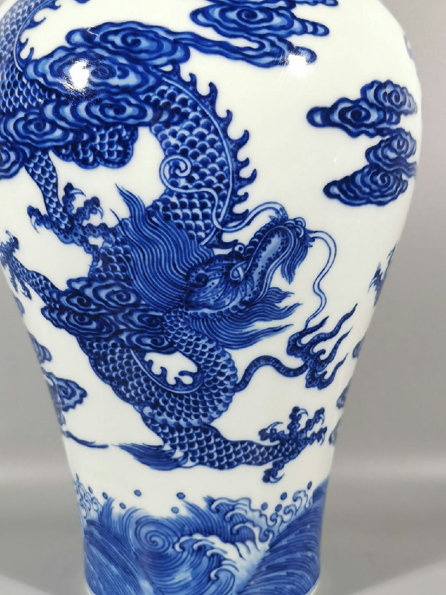 Yahoo!オークション - 観心・時代旧蔵 C751清乾隆 青花海水紋双龍戲珠...