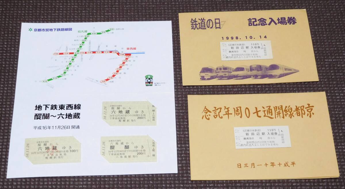Yahoo!オークション - 記念硬券セット 3点 近鉄10.10.10.・写真付 京都...