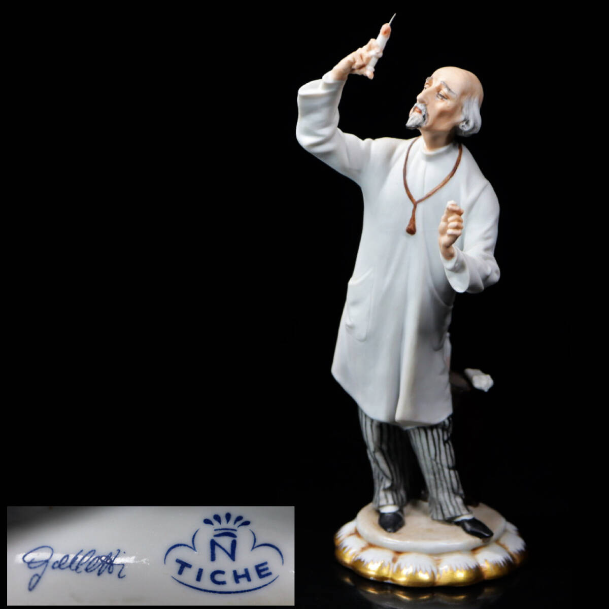 雅 真作保証 イタリア 高級陶器 ティケ TICHE 街のお医者さん /HK.24.2 [G22.3] DW3｜代購幫