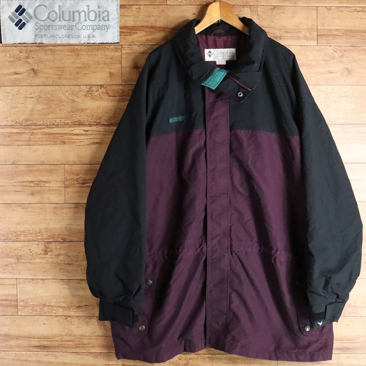 G11J/R2.26-5 90s Columbia コロンビア ナイロン マウンテンパーカー マウンテンジャケット ブラック パープル アメリカ古着(XLサイズ以上)｜売買されたオークション ...