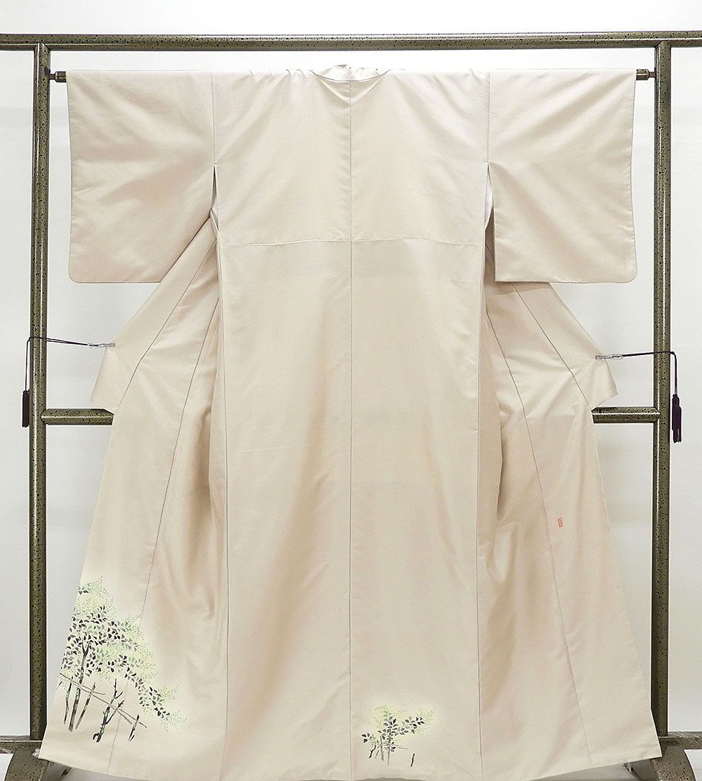 Yahoo!オークション - 訪問着 正絹 加賀友禅 柿本市郎 白山紬 身丈161c...