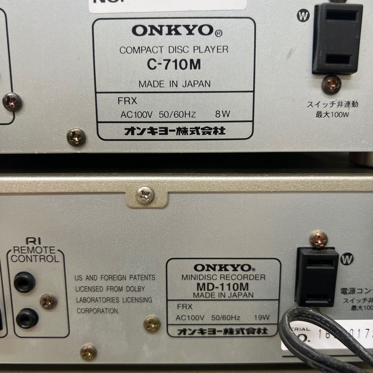 C 86 Onkyo オンキョー C 710 Md 110m K 510m R 810m システムコンポ オーディオ機器 4点セット 通電確認