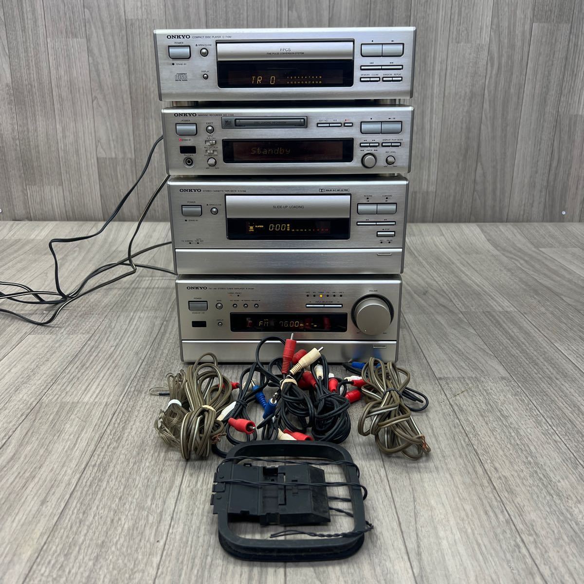 C 86 Onkyo オンキョー C 710 Md 110m K 510m R 810m システムコンポ オーディオ機器 4点セット 通電確認