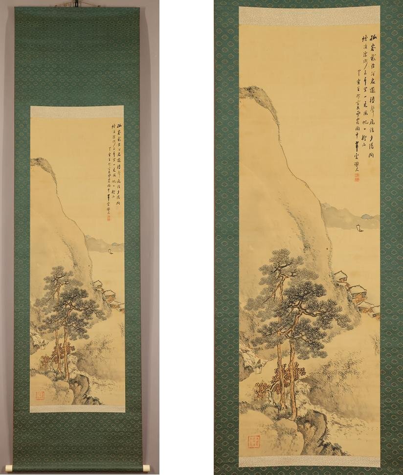 真作 小室翠雲 山水図 共箱 二重箱 大正3年 群馬県 肉筆 絹本 掛軸 t594(山水、風月)｜売買されたオークション情報、yahooの商品情報をアーカイブ公開 - オークファン ...