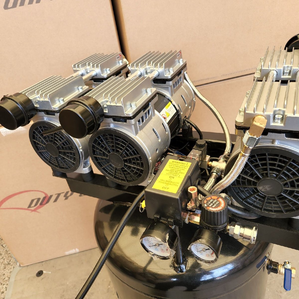 Yahoo!オークション - 縦型 3馬力ハイパワー3HP 超静音 オイルレスコ...