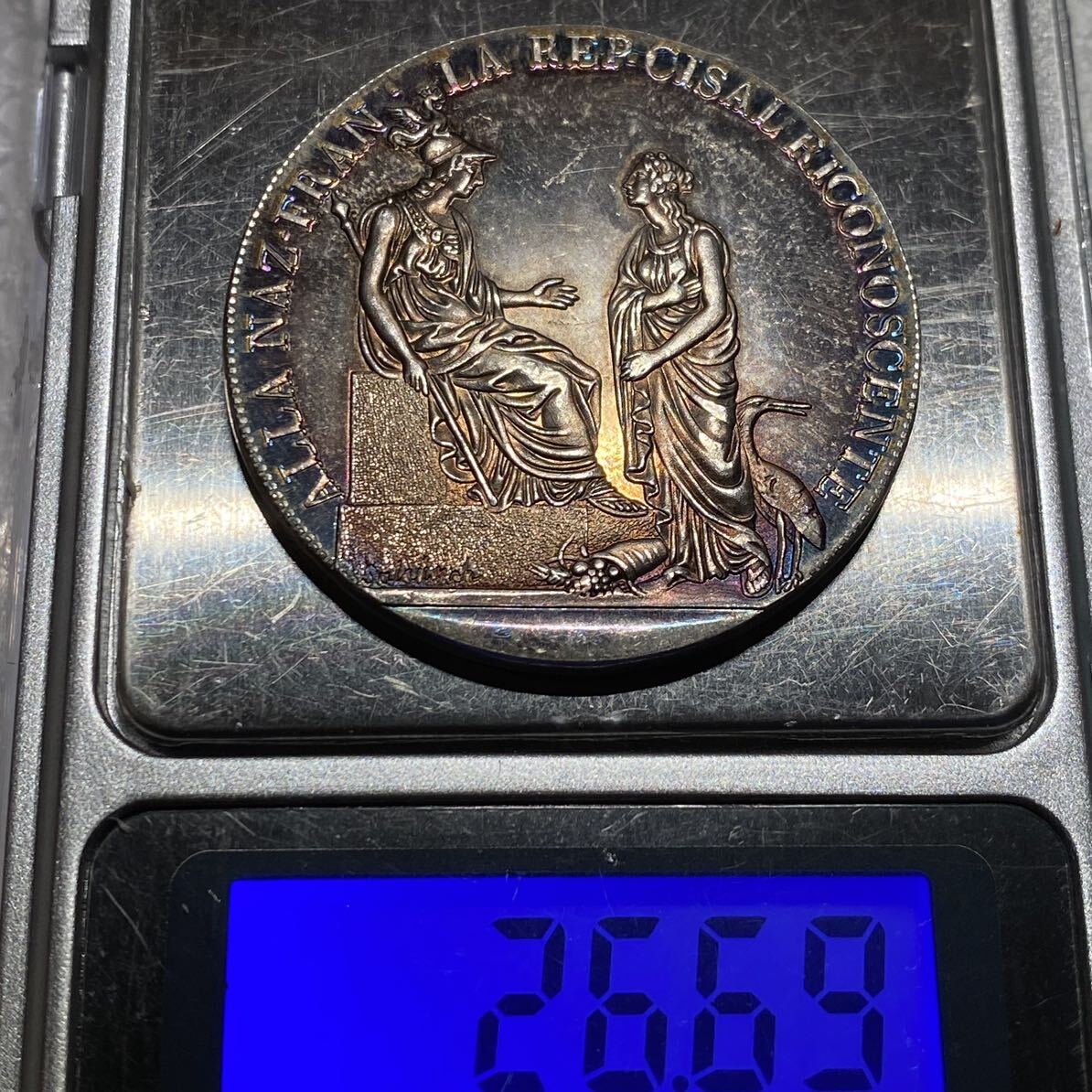 Yahoo!オークション - イタリア共和国古銭 骨董品 銀貨 約26.69g硬貨 ...