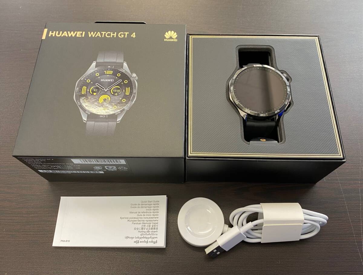 Yahoo!オークション - 美品】 HUAWEI WATCH GT4 46㎜ PNX-B19 黒 ブラ...