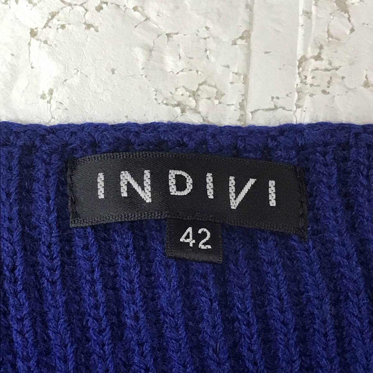 Yahoo!オークション - INDIVI インディヴィ クルーネックニット 42サイ...