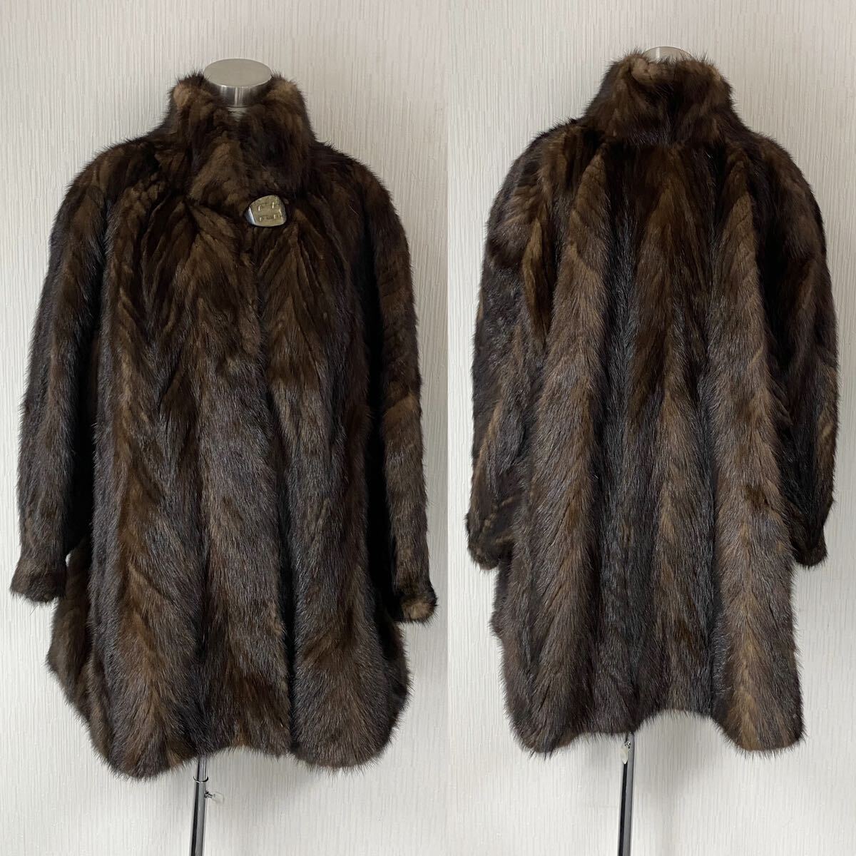 Yahoo!オークション - 高級 ミンク ロングコート 毛皮 裾周り184cm ボ...