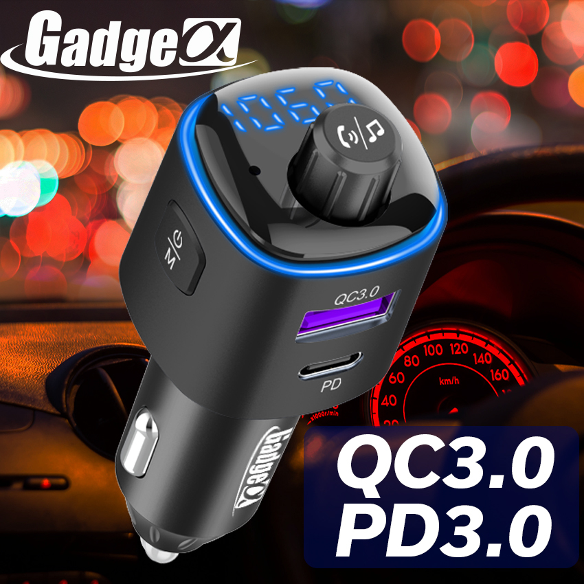 ＆定形外郵便発送 FMトランスミッター Bluetooth5.0 高音質 PD3.0&QC3.0ポート搭載 iPhone Android 12V-24V車対応 02(FMトランスミッター ...