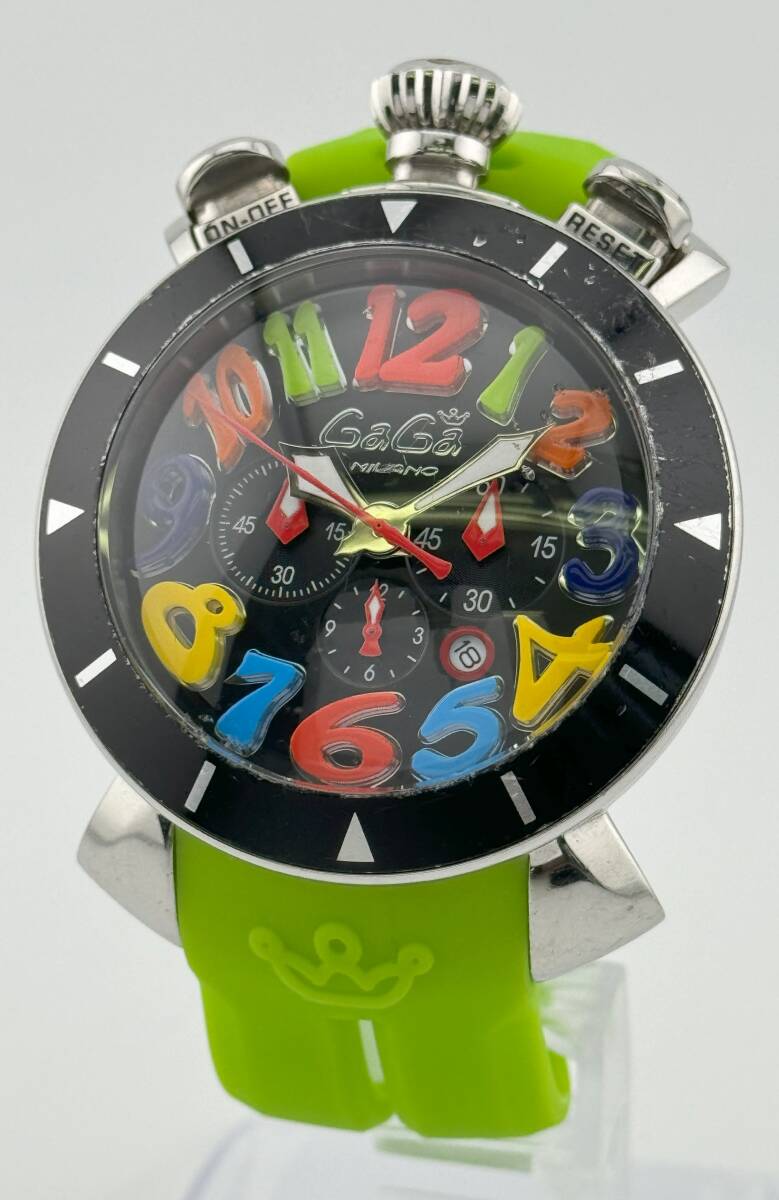 Yahoo!オークション - GAGAMILANO MM48 マヌアーレ48 クロノグラフ 黒...