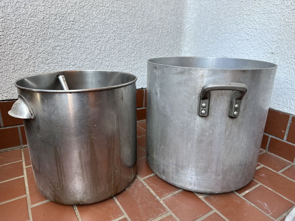 Yahoo!オークション - [A088] 業務用 寸胴鍋 2点 両手鍋 調理器具 厨房...