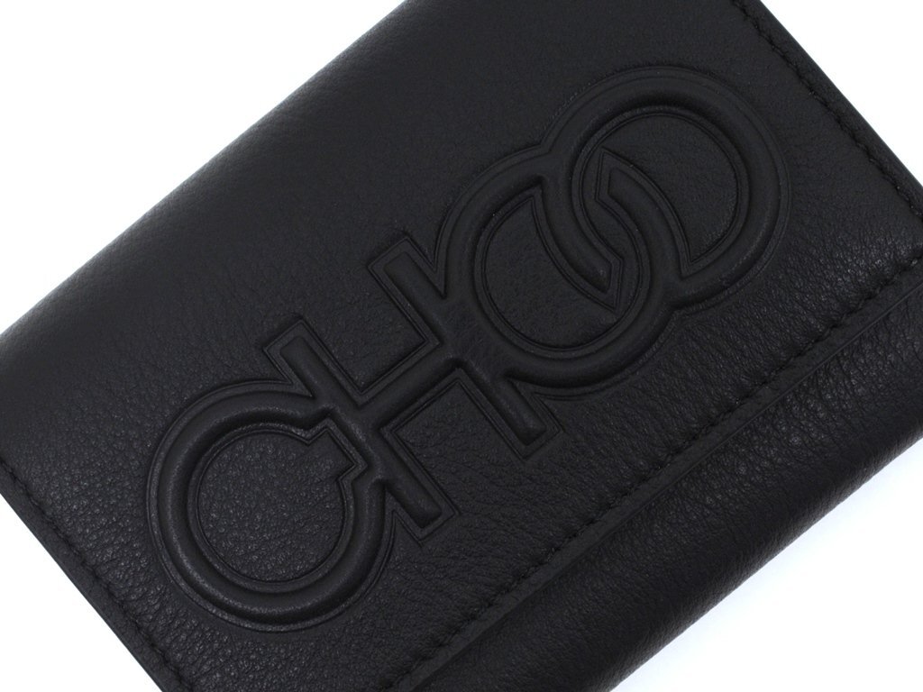 8万新品◇JIMMY CHOOジミーチュウ◇レザーエンボスロゴ三つ折り 8万新品◇JIMMY CHOOジミーチュウ◇レザーエンボスロゴ三つ折り