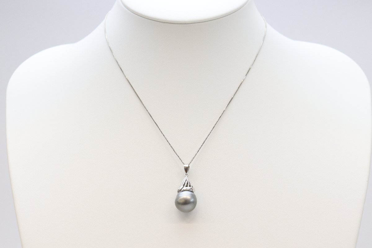 Yahoo!オークション - おたからや K14WG/WG/Pt850刻印有 黒蝶・アコヤ...