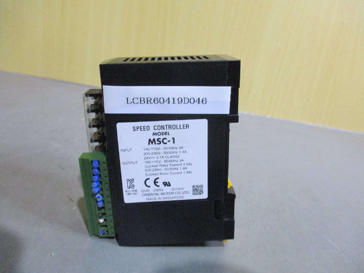 Yahoo!オークション - 中古 ORIENTAL MOTOR SPEED CONTROLLER MSC-1 ス...