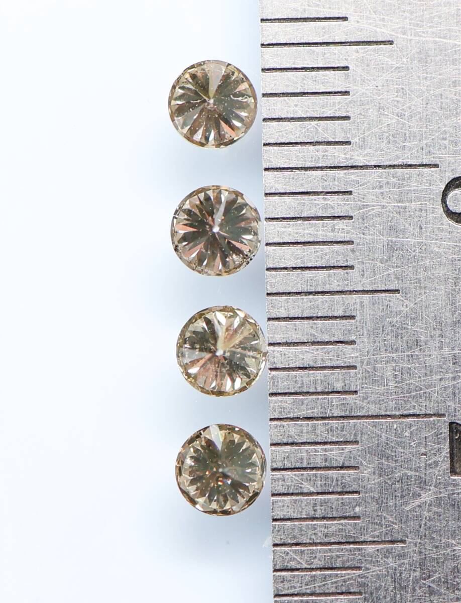 Yahoo!オークション - 【100円～】計0.84ct 4pc 天然ブラウンダ...