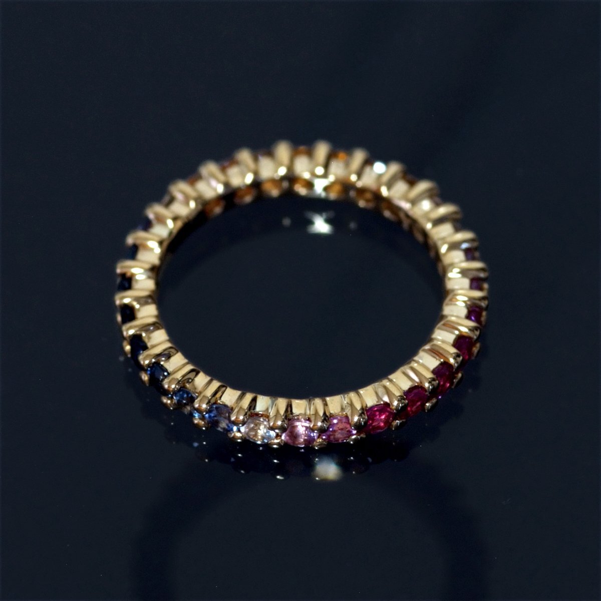 Yahoo!オークション - F3704 レインボーカラーサファイア0．84ct 最...