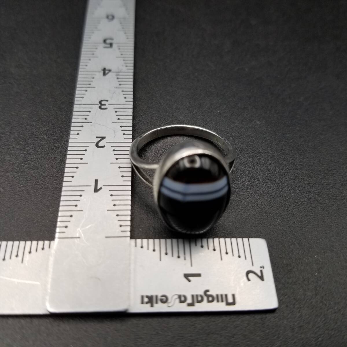 Yahoo!オークション - ブラックオニキス オーバル カボション 白線 925...