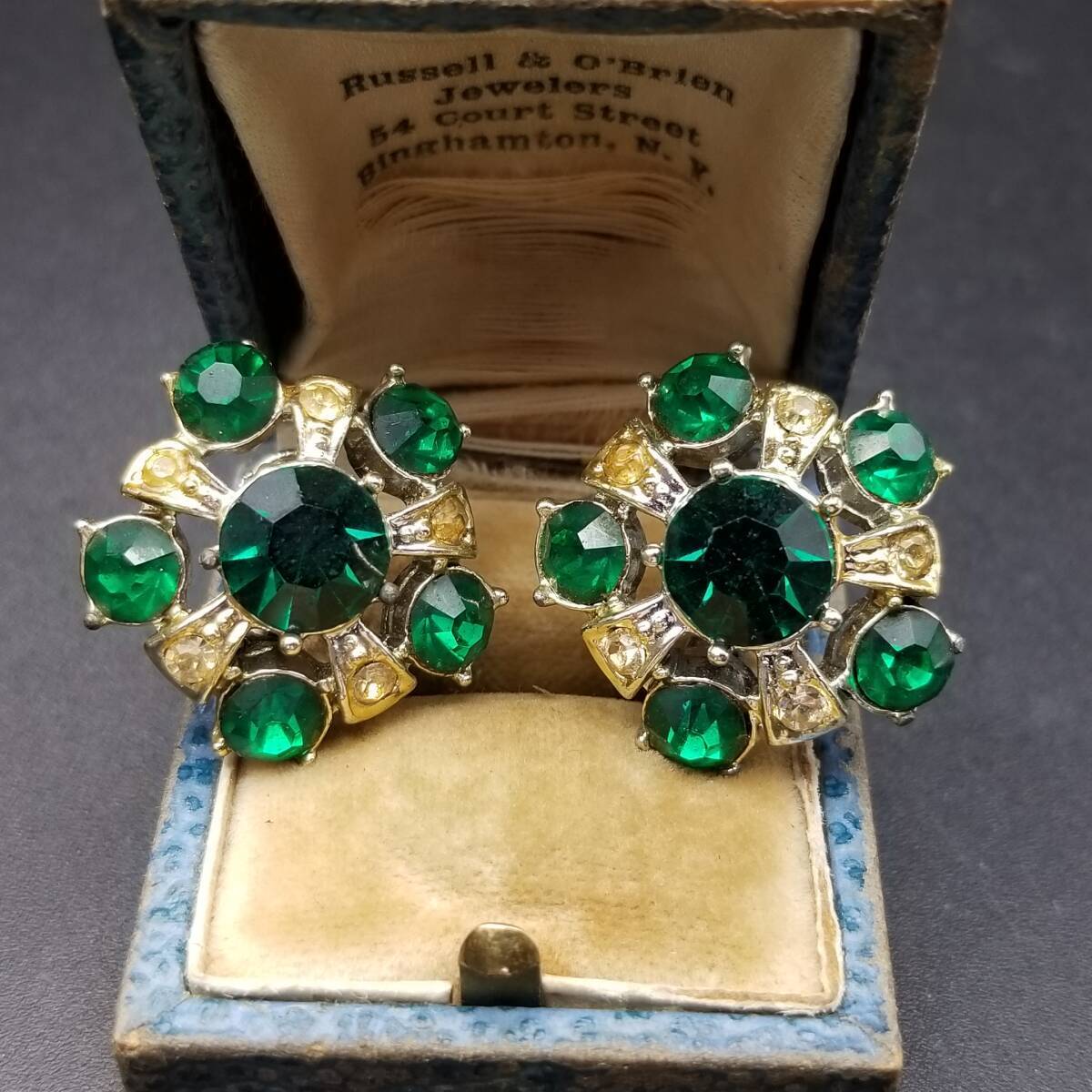 Yahoo!オークション - 50's エメラルドグリーン ラウンドカット 透かし...