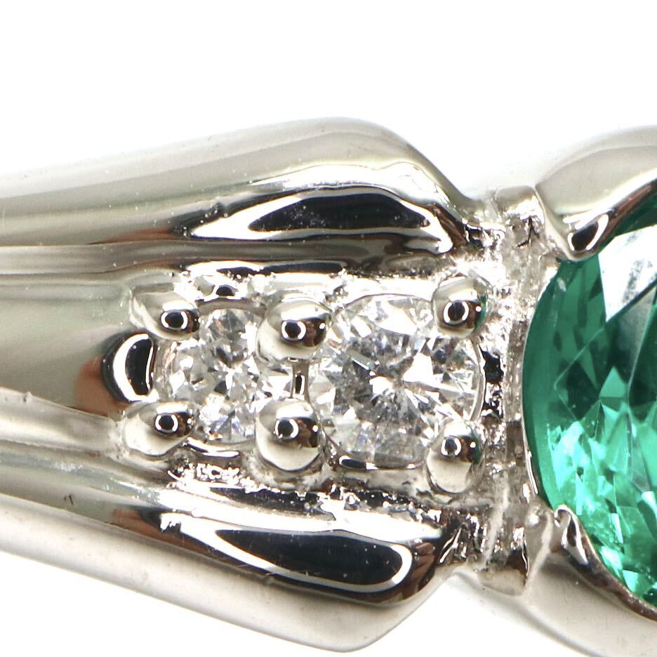 Crescentvert クレサンベール Pt900 エメラルド 天然ダイヤモンドリング A 約5 5g 約11号 Emerald