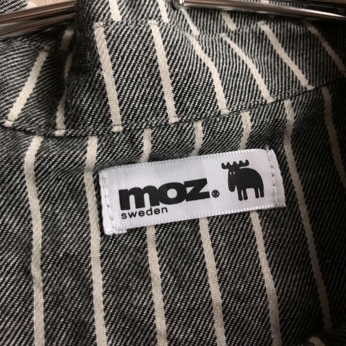 Yahoo!オークション - 100円スタート moz モズ 丸襟 ストライプ ブラウ...