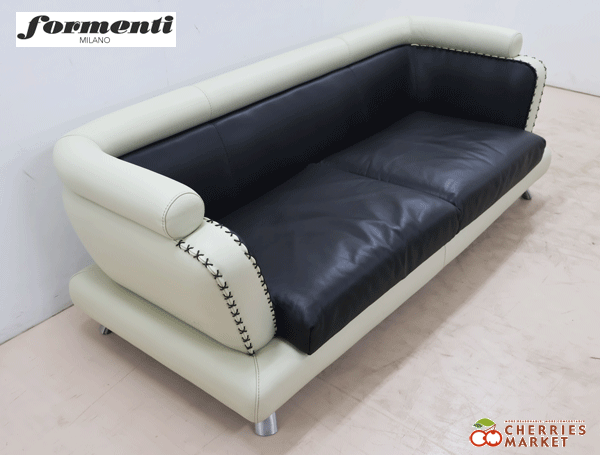 展示品 formenti フォルメンティ FO-03 総革 3Pソファ/3人掛けソファ 110万(革製)｜売買されたオークション情報、yahooの商品情報をアーカイブ公開 - オークファン ...