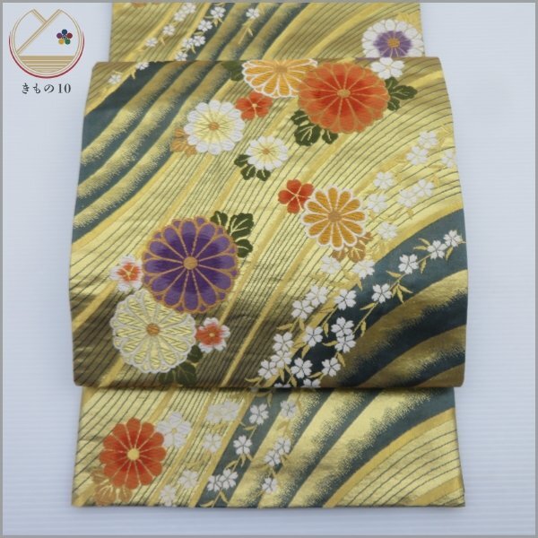 Yahoo!オークション - 着物10 1円 絹 袋帯 六通柄 長さ428cm [同梱可]...