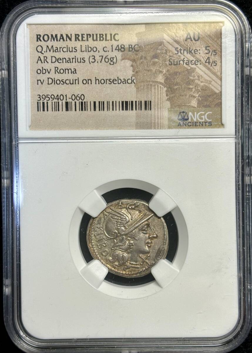 日本代購代標第一品牌【樂淘letao】－【古代ローマ銀貨】(NGC-AU 紀元前148年 3.76g)