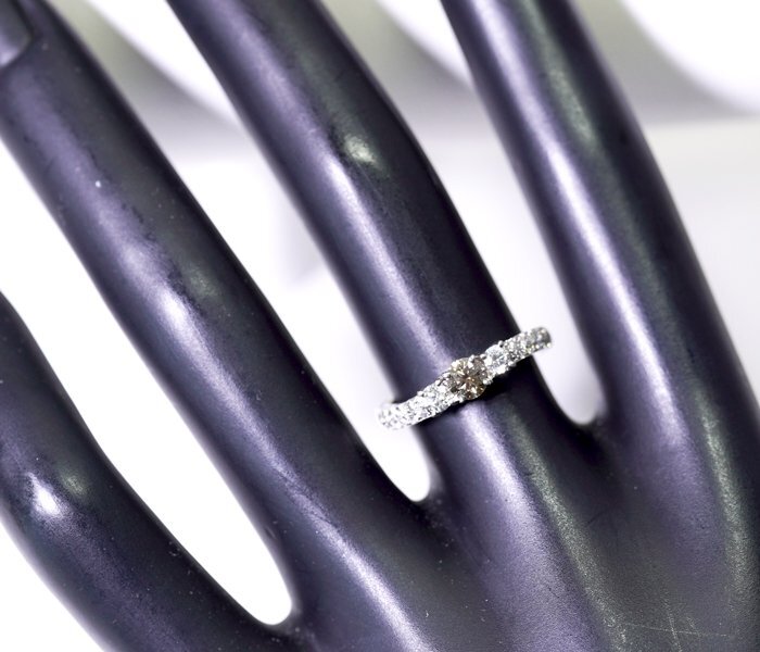 Yahoo!オークション - X-44 Pt900 ダイヤモンド0.29ct/0.37ct リング 1...