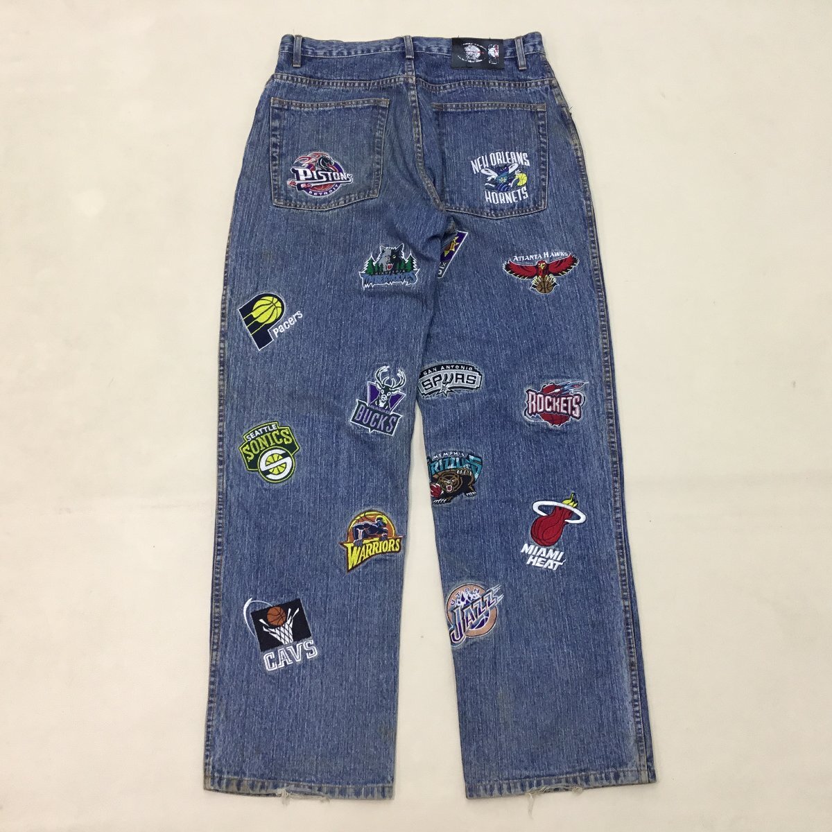 Yahoo!オークション - UNK アンク バギーデニムパンツ NBA オールスタ...